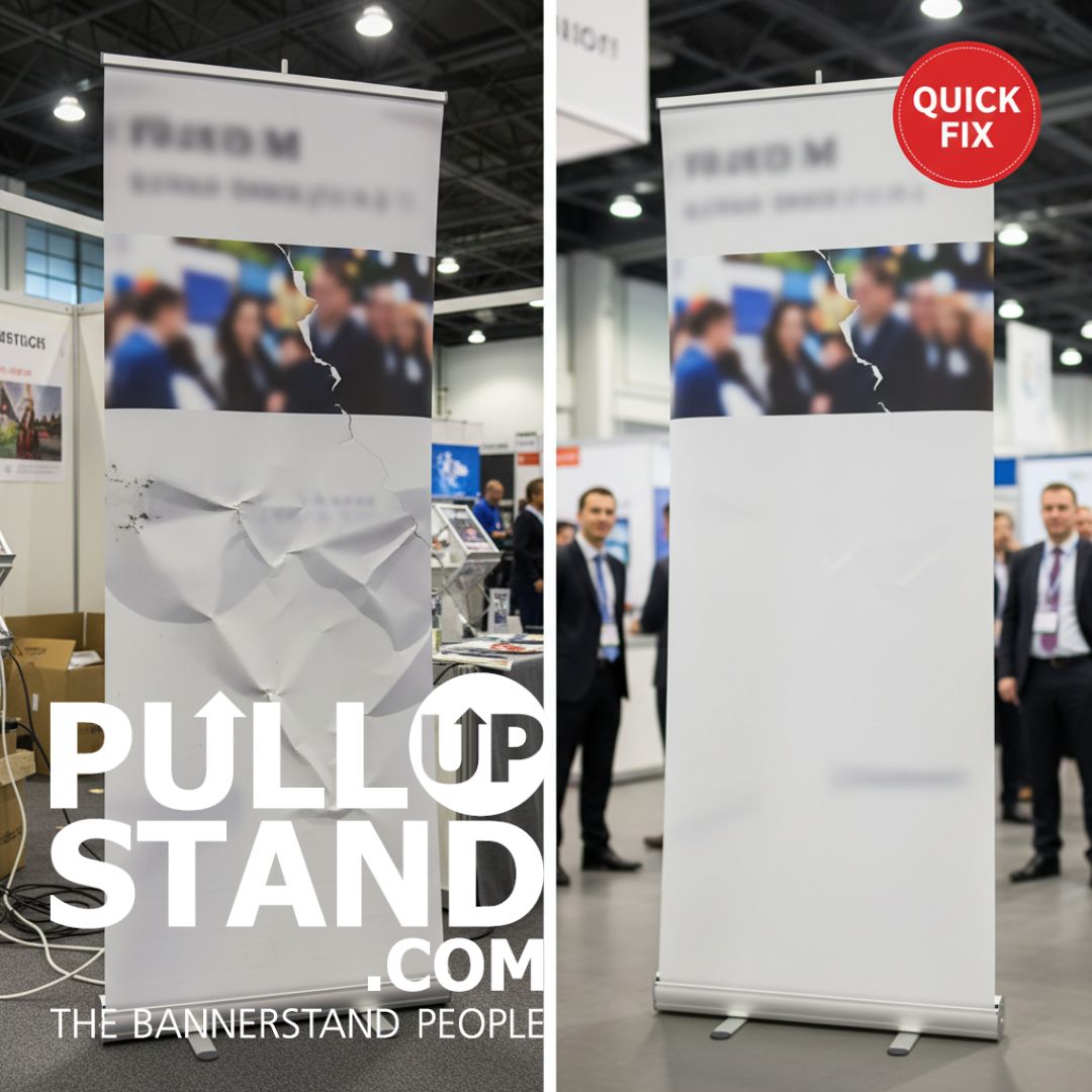 Wrinkled Banner? 4 Quick Fixes Before Client Arrives | Pullupstand.com ...